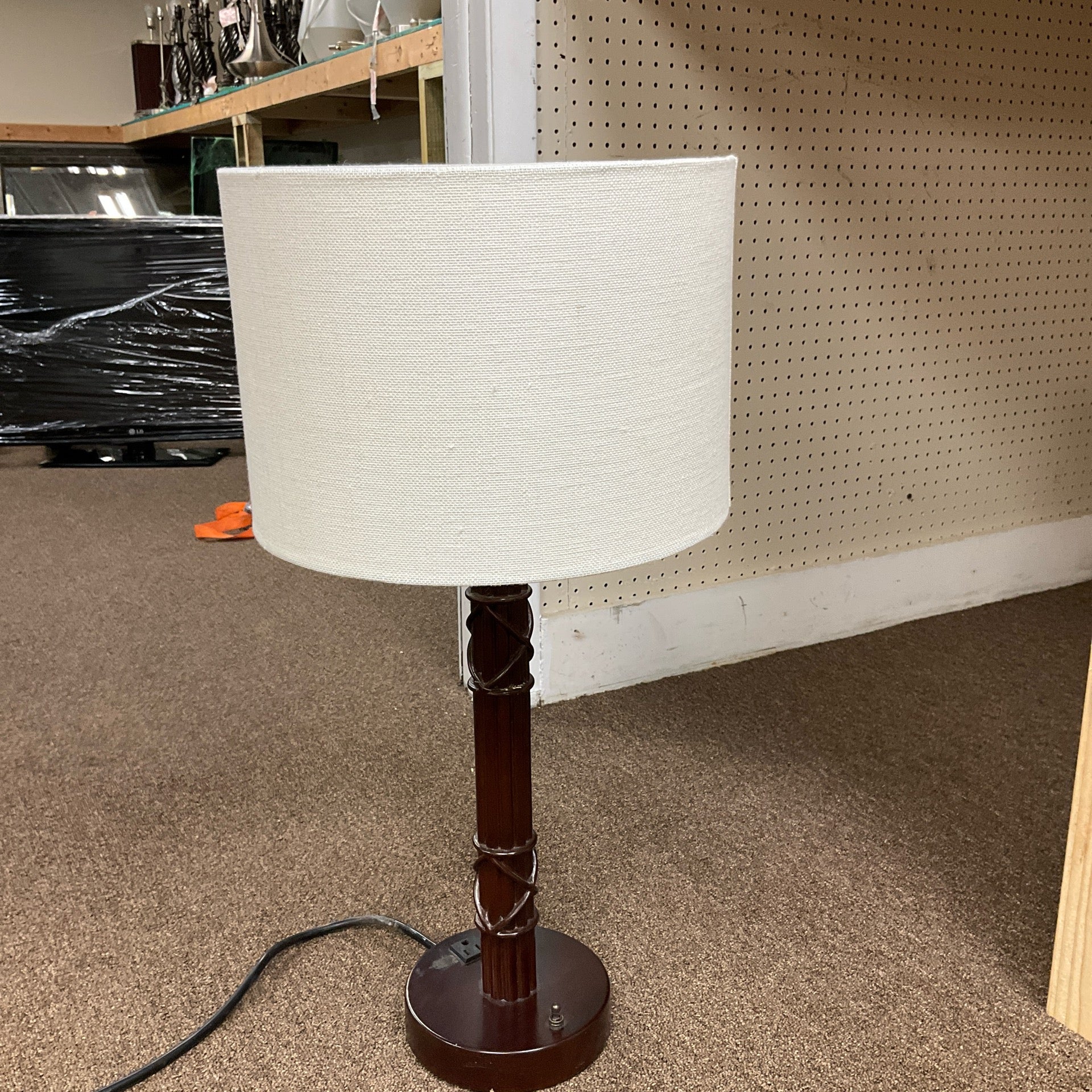 Brown Table Lamp w/ Outlet Saddlebrook | Hotel Liquidation Warehouse