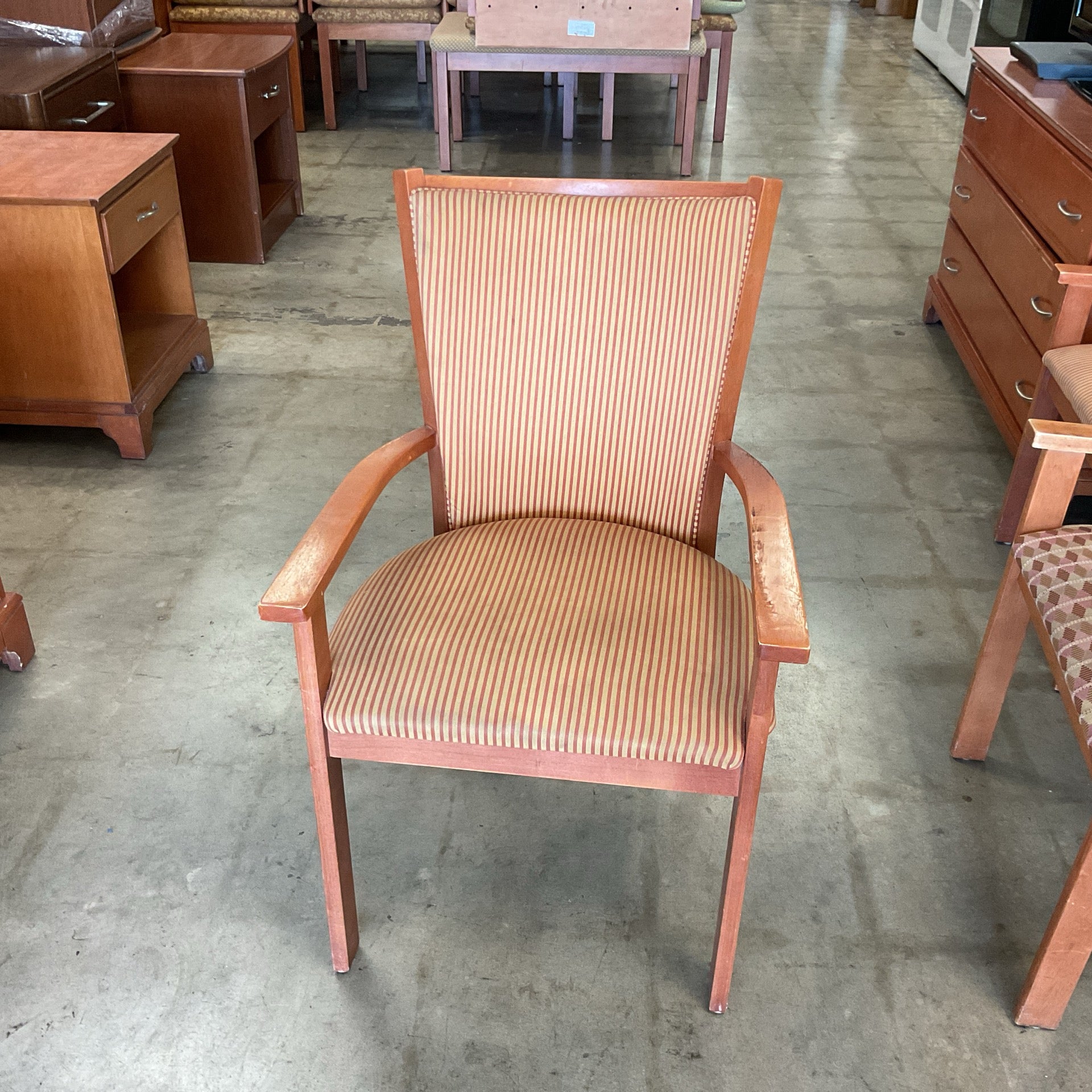 Dining Chair Gold And Red Stripes HIC | Hotel Liquidation Warehouse