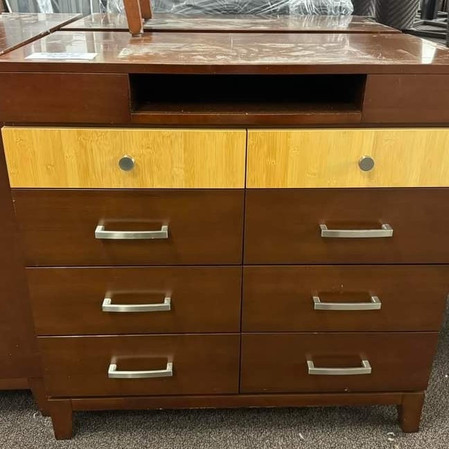Two Toned Wood Dresser w/ 8 Drawers | Hotel Liquidation Warehouse