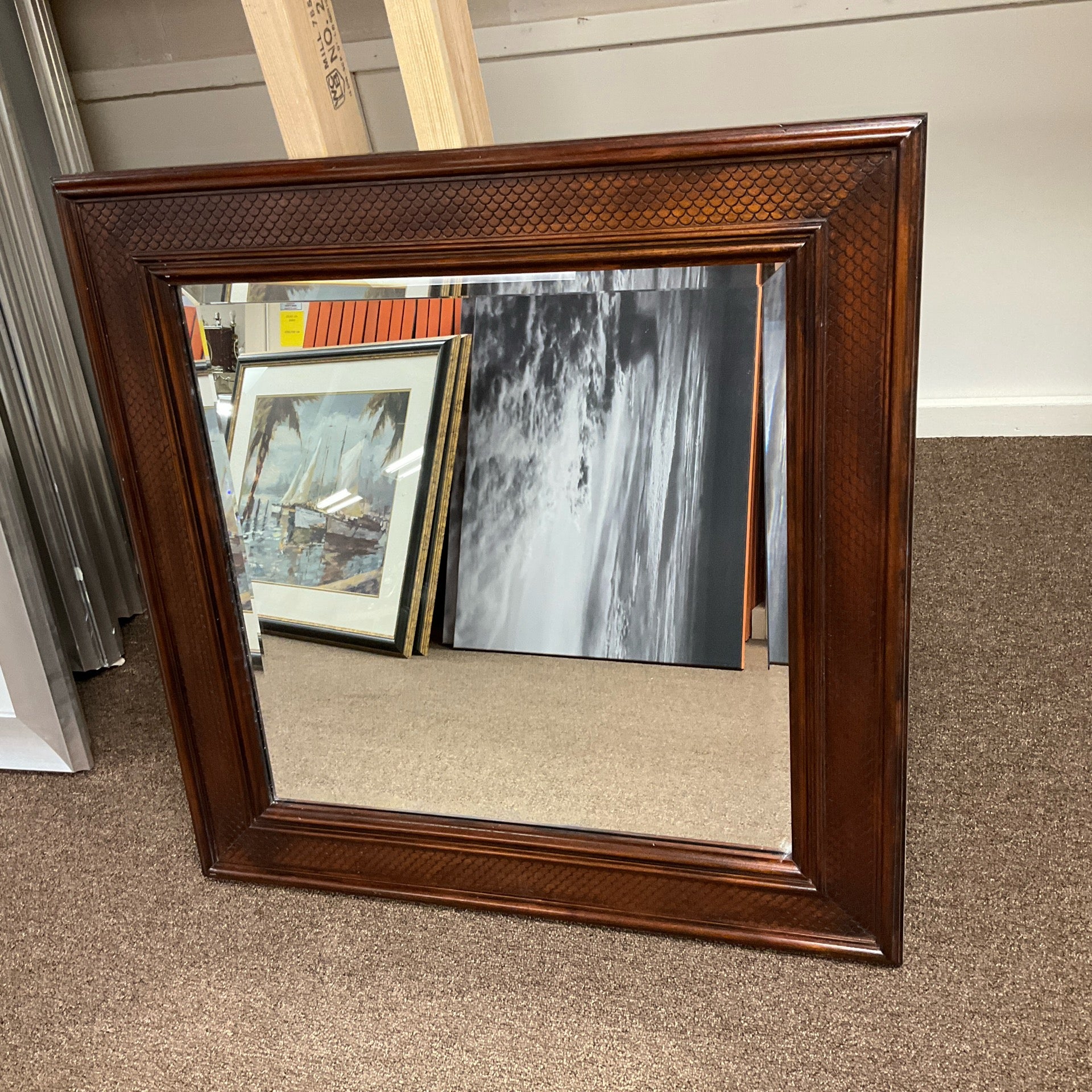 Brown Frame Mirror, Saddlebrook | Hotel Liquidation Warehouse