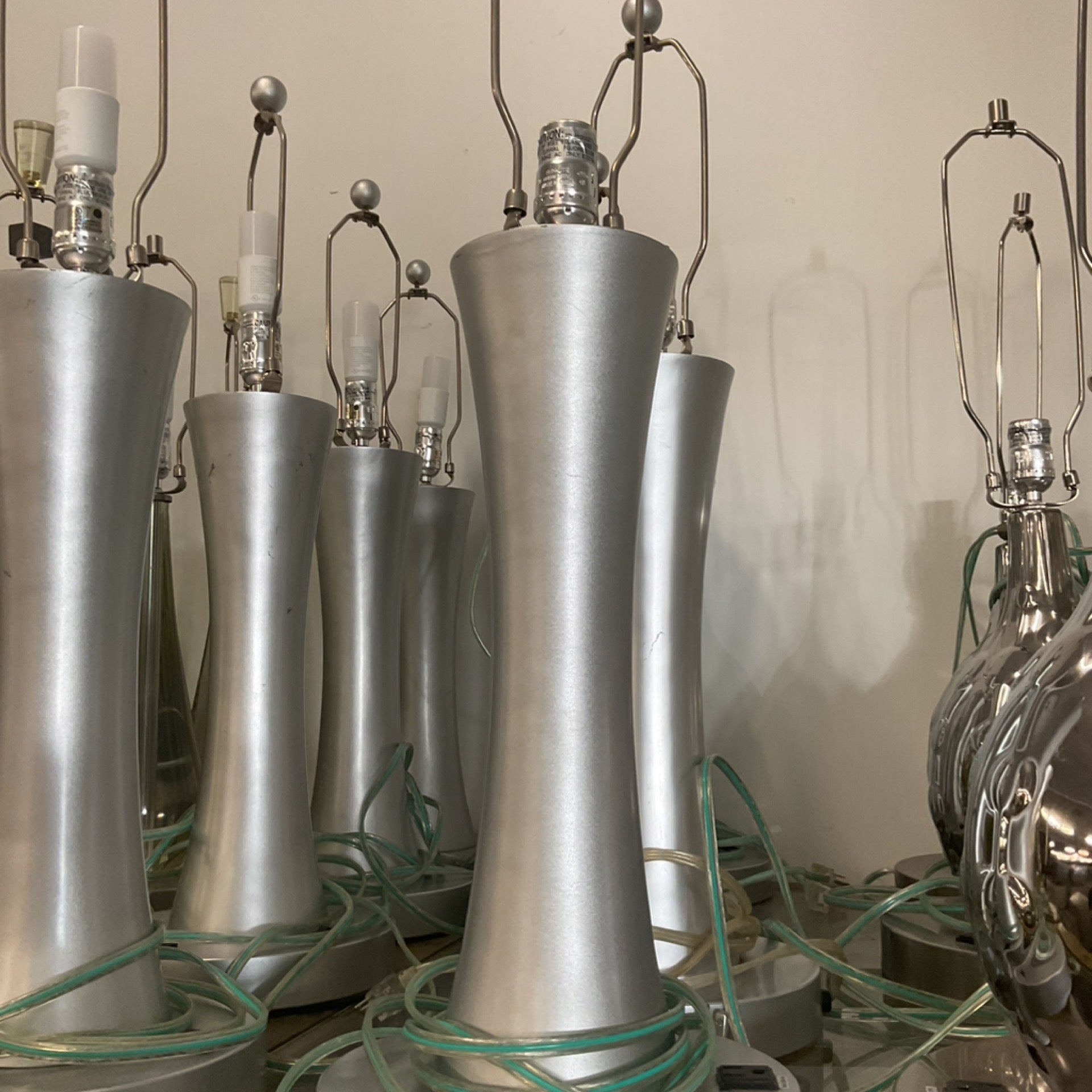 Concave Flat Silver Table Lamp | Hotel Liquidation Warehouse